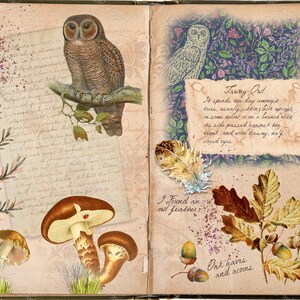 Vintage Forest Owls Fall Junk Journal Kit Nature Journal Printable ...