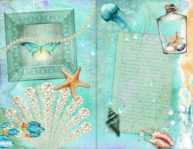 Ocean Junk Journal Pages Sea Theme Instant Printable Papers | Etsy UK
