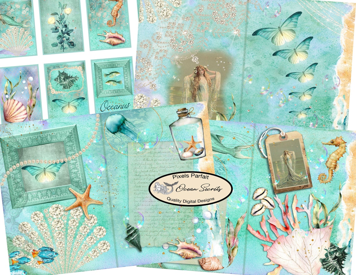 Ocean Junk Journal Pages Sea Theme Instant Printable Papers - Etsy