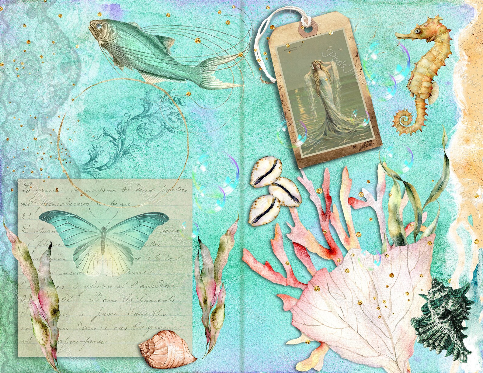 Ocean Junk Journal Pages Sea Theme Instant Printable Papers - Etsy UK