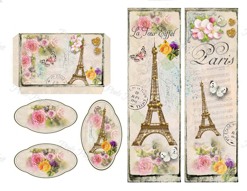 Vintage Paris Shabby Chic Instant Download Printable Papers for Junk ...