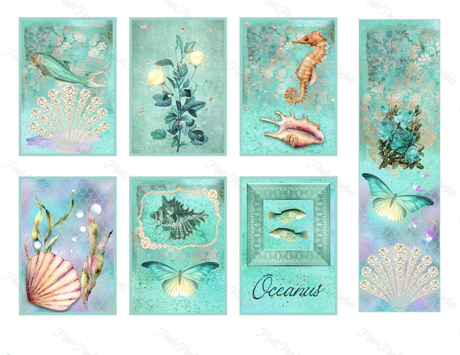 Ocean Junk Journal Pages Sea Theme Instant Printable Papers | Etsy UK