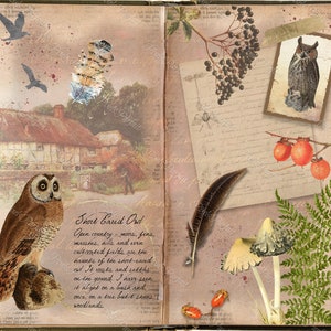 Vintage Forest Owls Fall Junk Journal Kit Nature Journal Printable ...