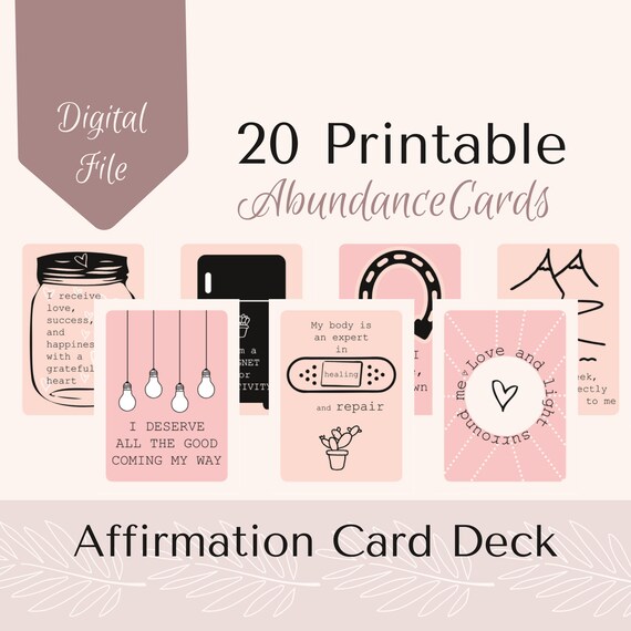 20 Abundance Affirmation Cards Printable Affirmations - Etsy