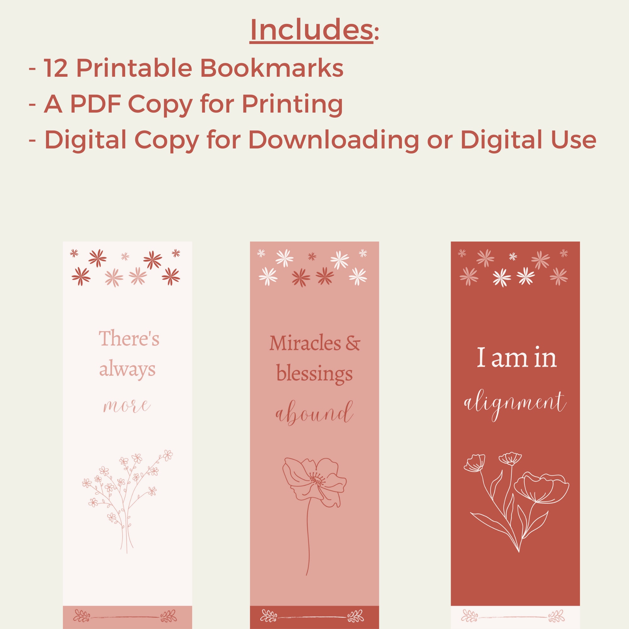 Printable Affirmation Bookmarks Bookmark Set - Etsy
