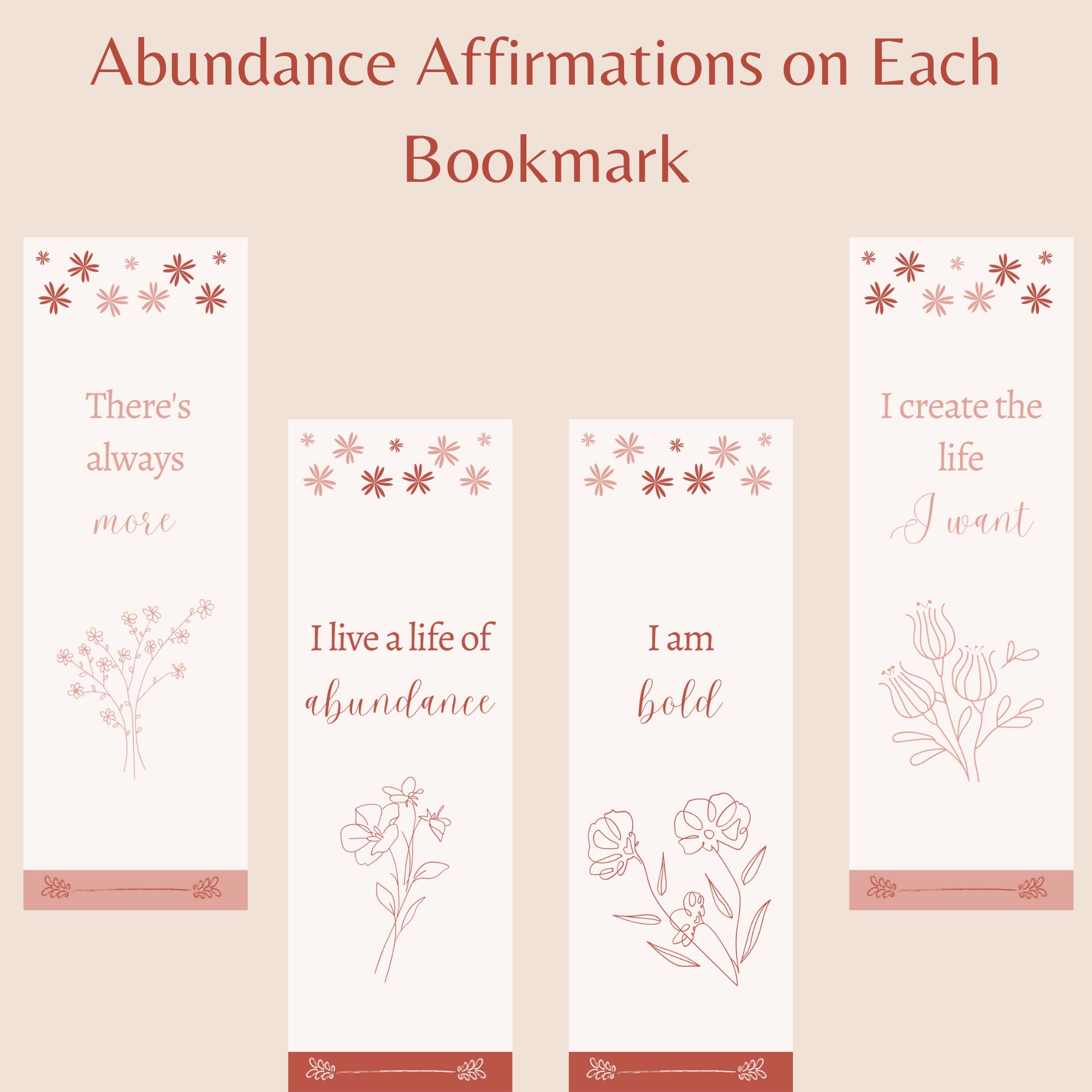 Printable Affirmation Bookmarks Bookmark Set - Etsy