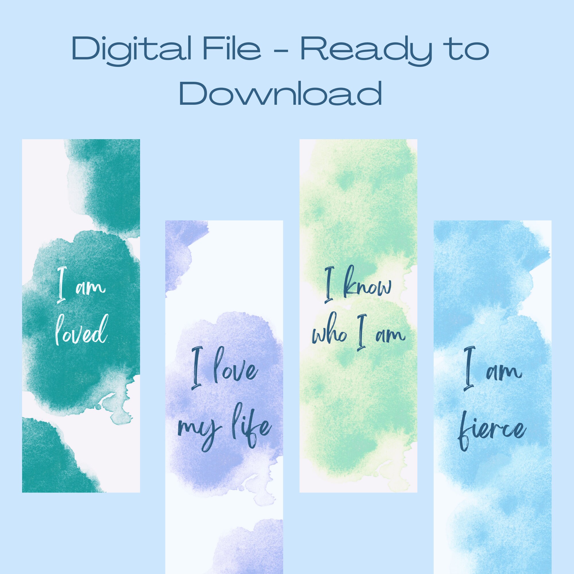 12 Printable Affirmation Bookmarks Bookmark Set - Etsy