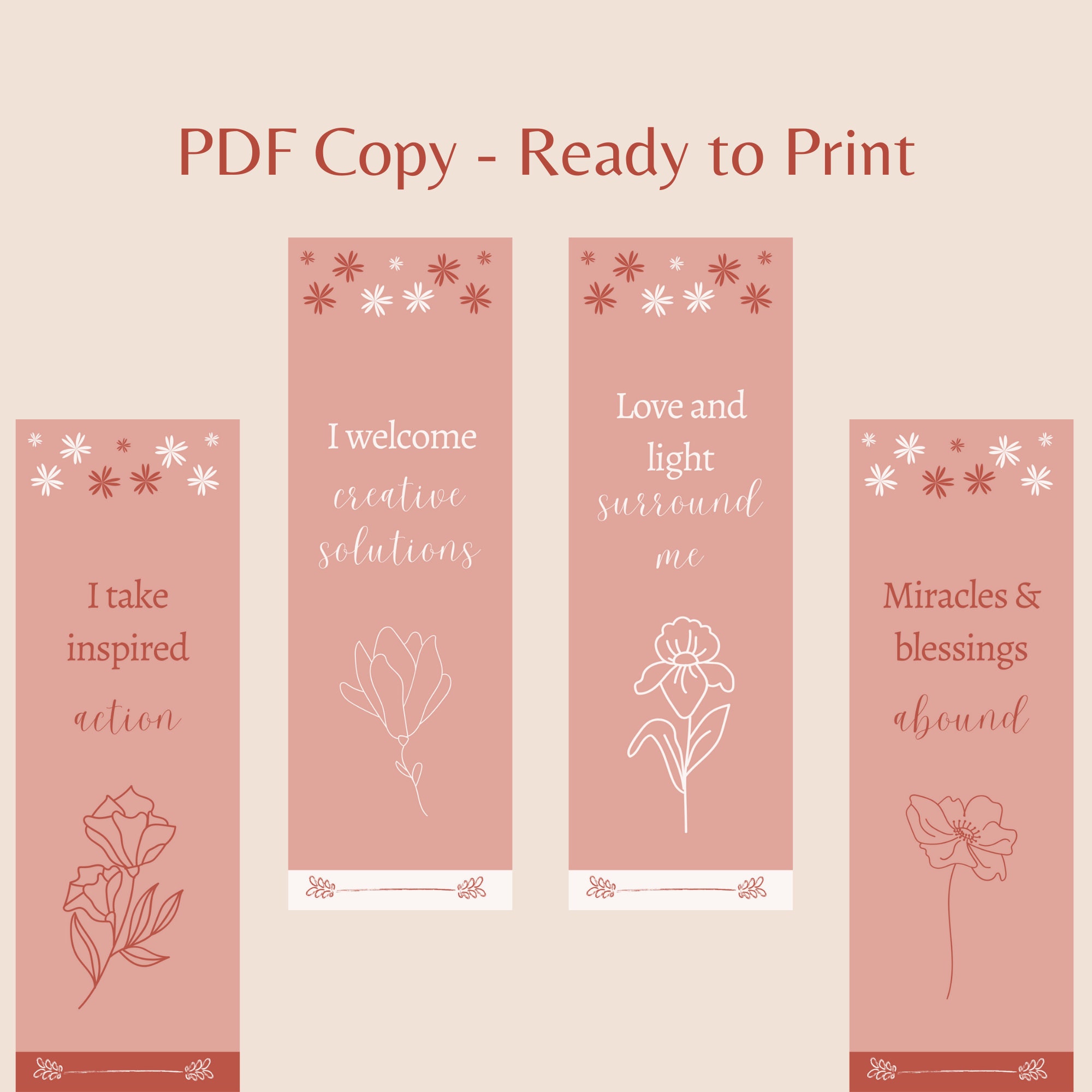 Printable Affirmation Bookmarks Bookmark Set - Etsy