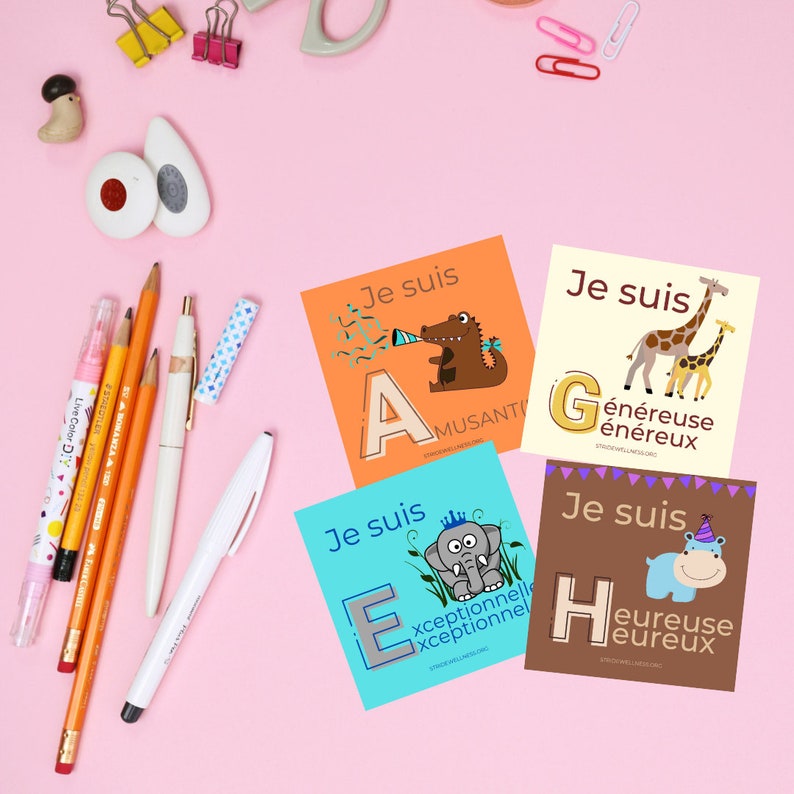 Affirmation Cards for Kids Printable French Affirmations - Etsy