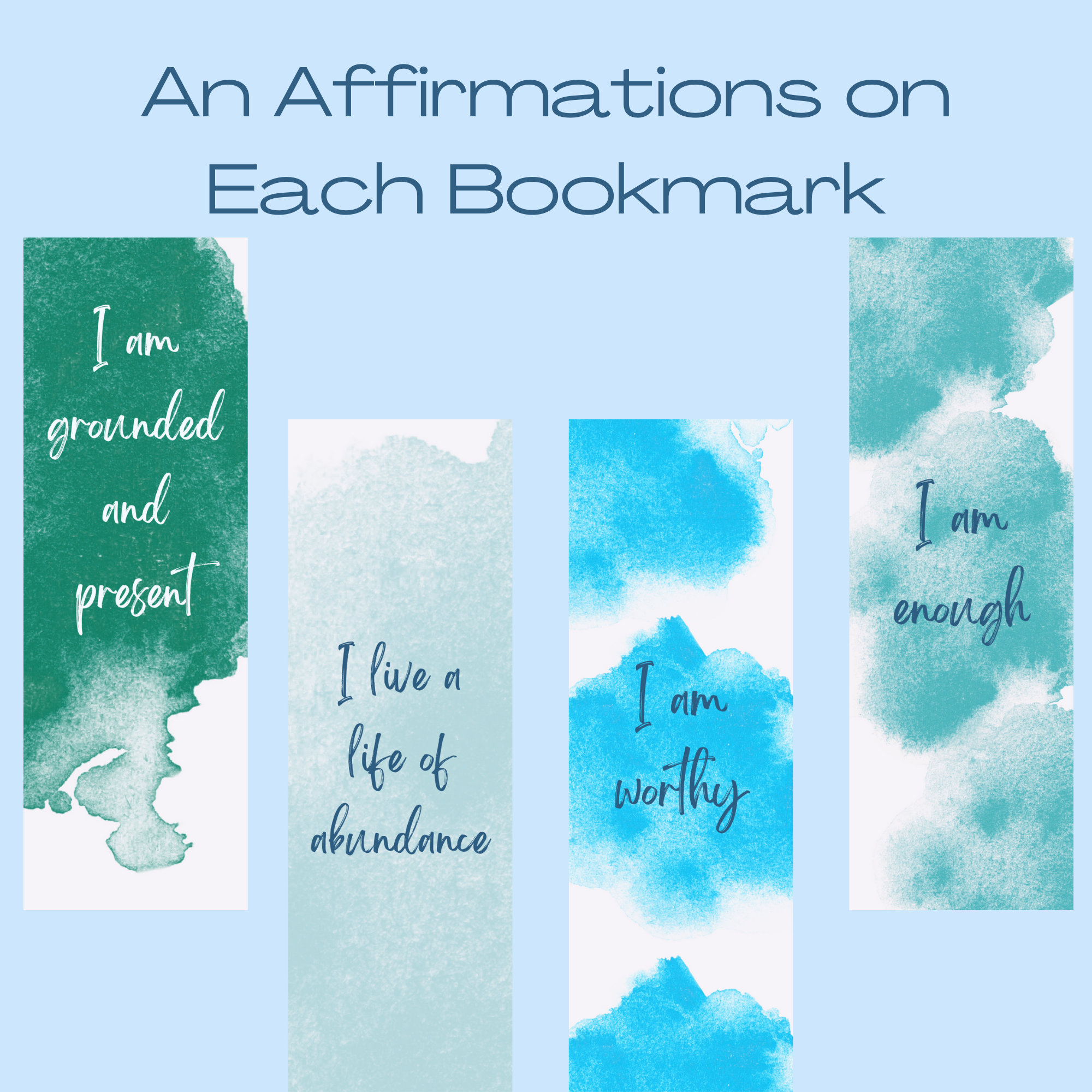 12 Printable Affirmation Bookmarks Bookmark Set - Etsy