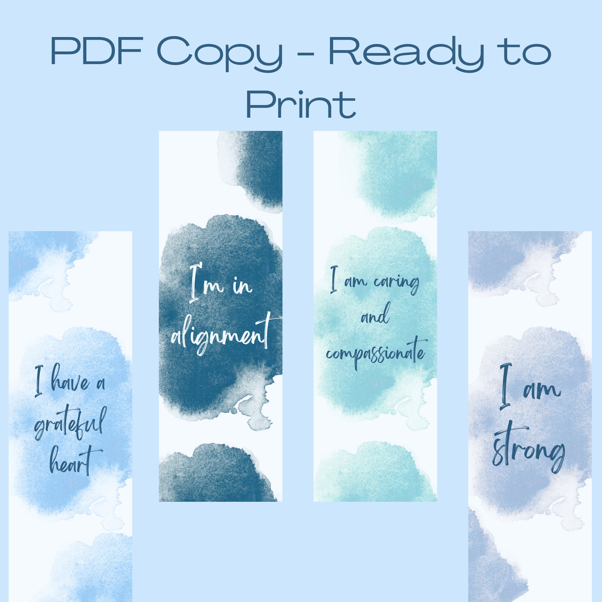 12 Printable Affirmation Bookmarks Bookmark Set - Etsy