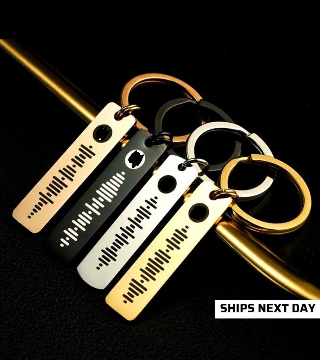 Personalized Music Spotify Scan Code Keychain for Women Men Stainless ...