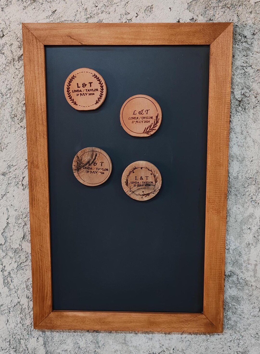 Magnetic Memory Board With Wood Frame beech, Galvanized Steel for ...