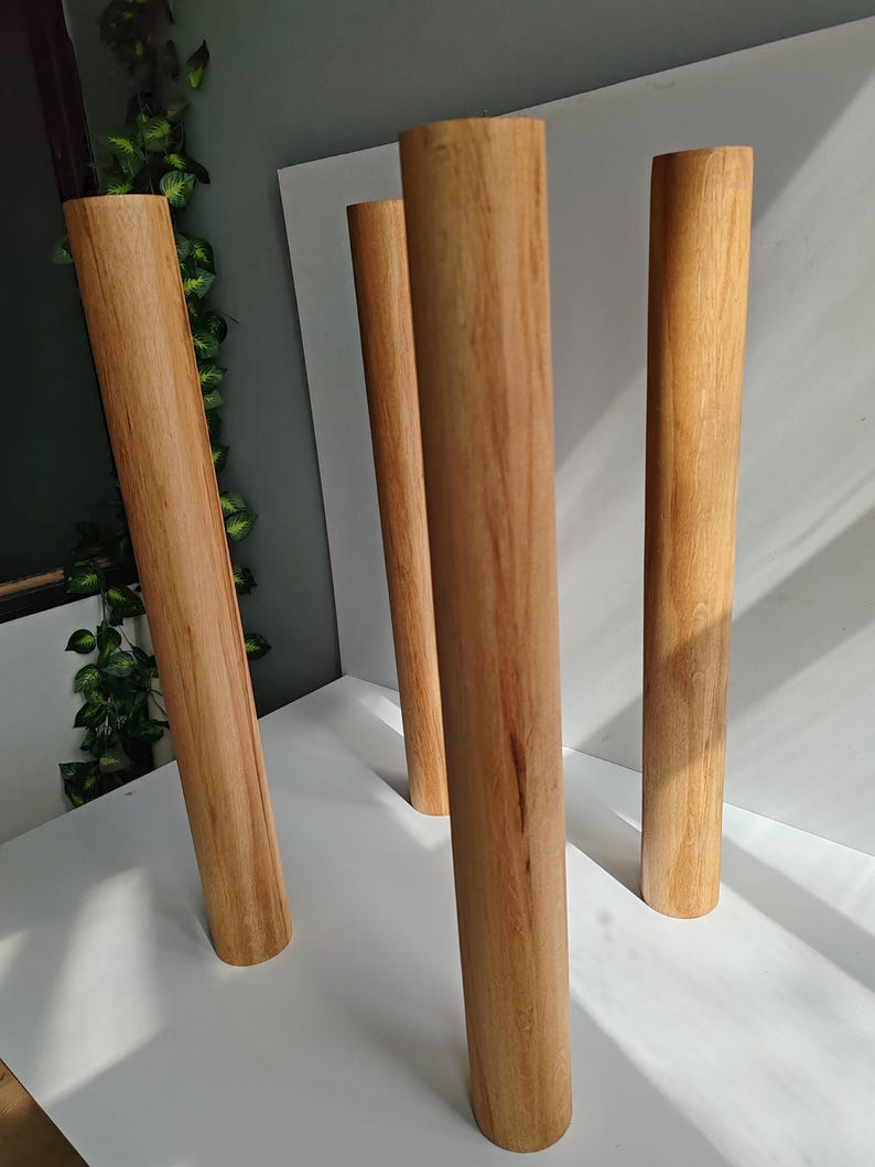 Handcrafted Solid Oak Table Legs (set of 4) – Cylinder Design, Custom ...