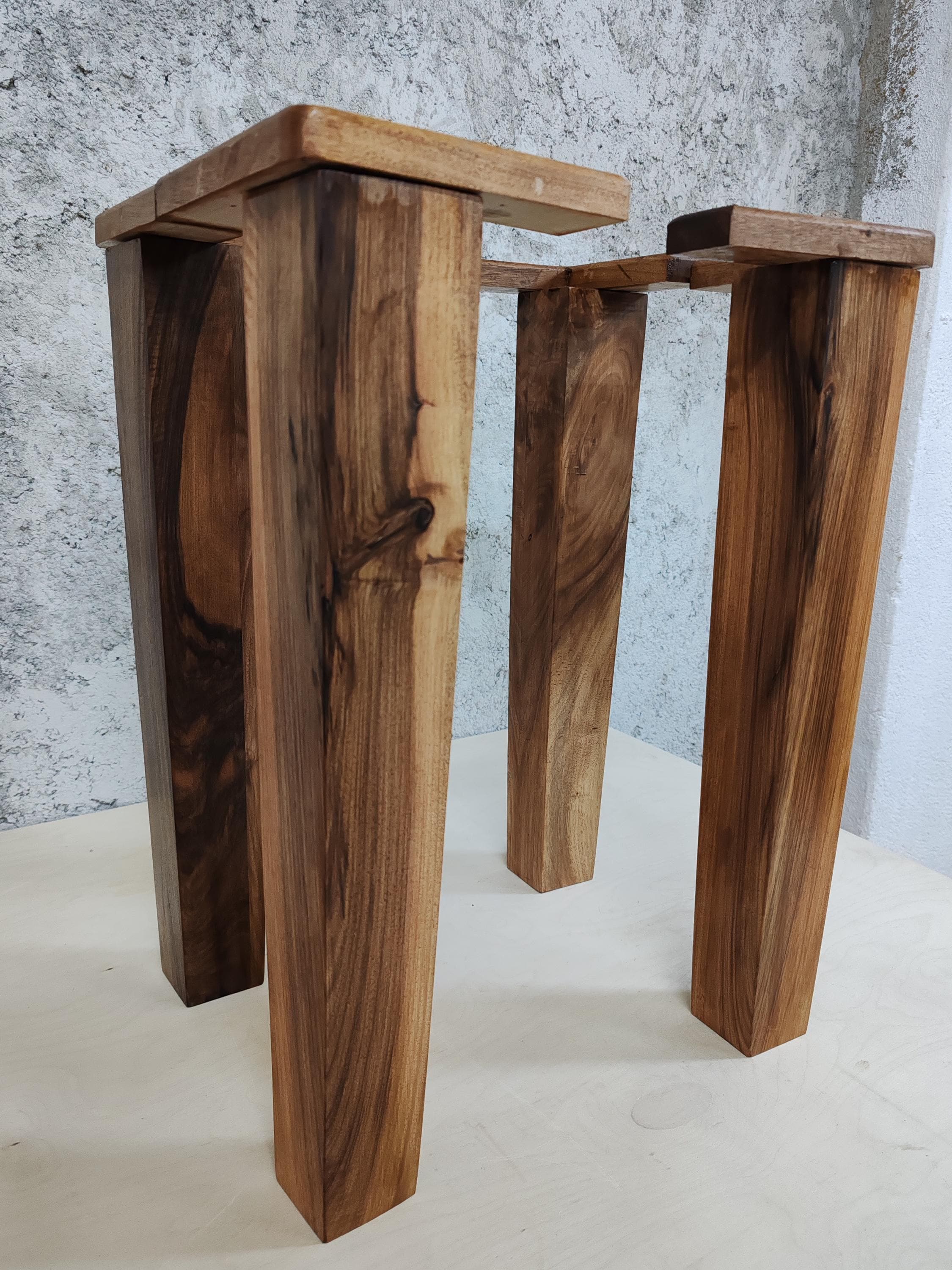 Walnut Table Legs Square Handcrafted , 3" Square Tapered – Furniture ...