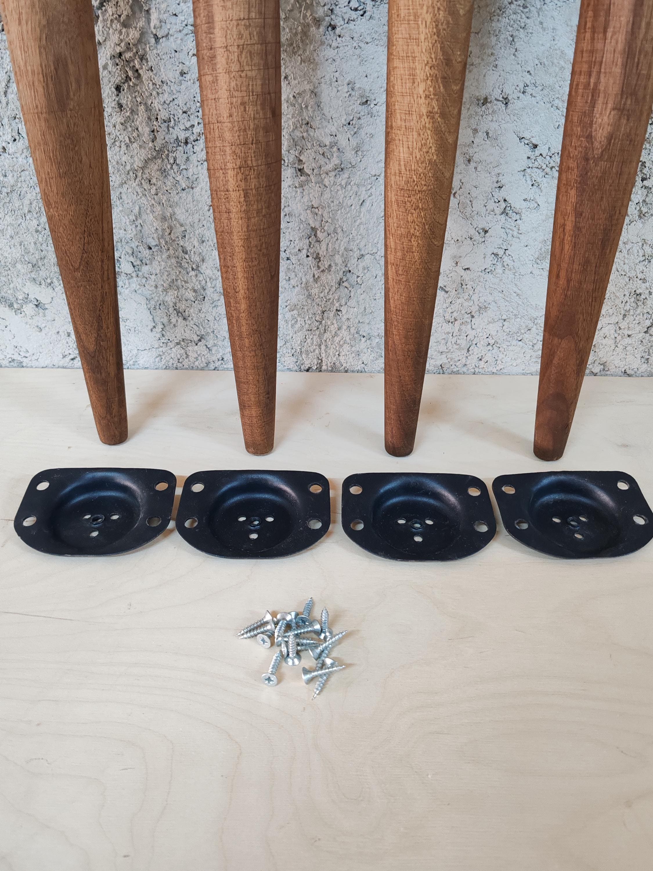 Walnut MCM Table Legs, Single-carved Design,(16“to 30“ Avaible) 28-inch ...