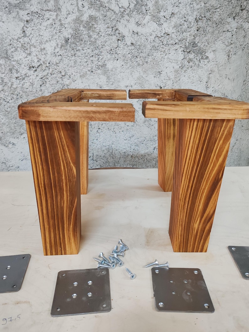 Cherry Table Legs Square Handcrafted, Coffee Table Legs , 3" Square ...