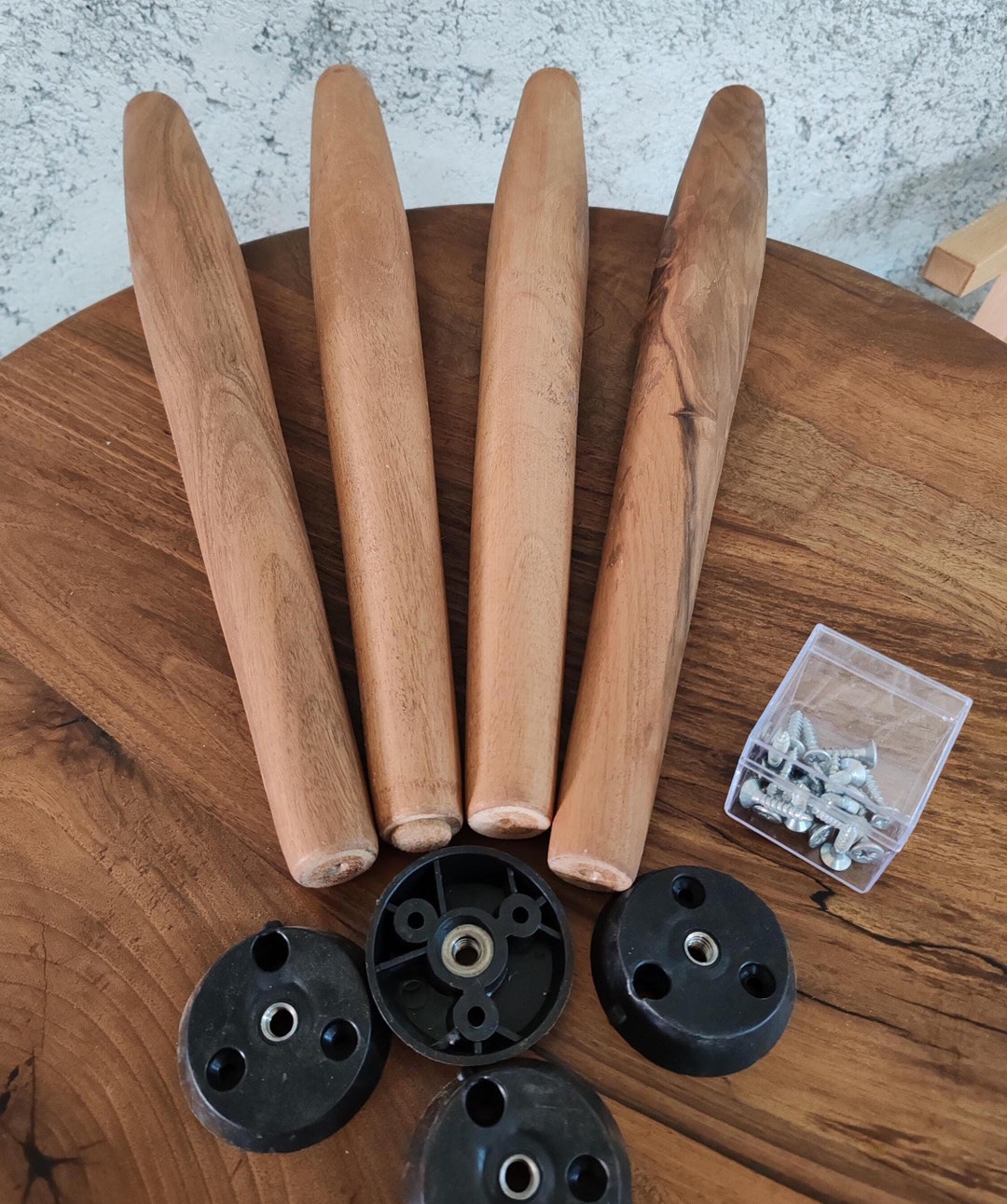 Wooden Coffee Table Legs Set of 3 custom Leg Available in Ash, Pine ...