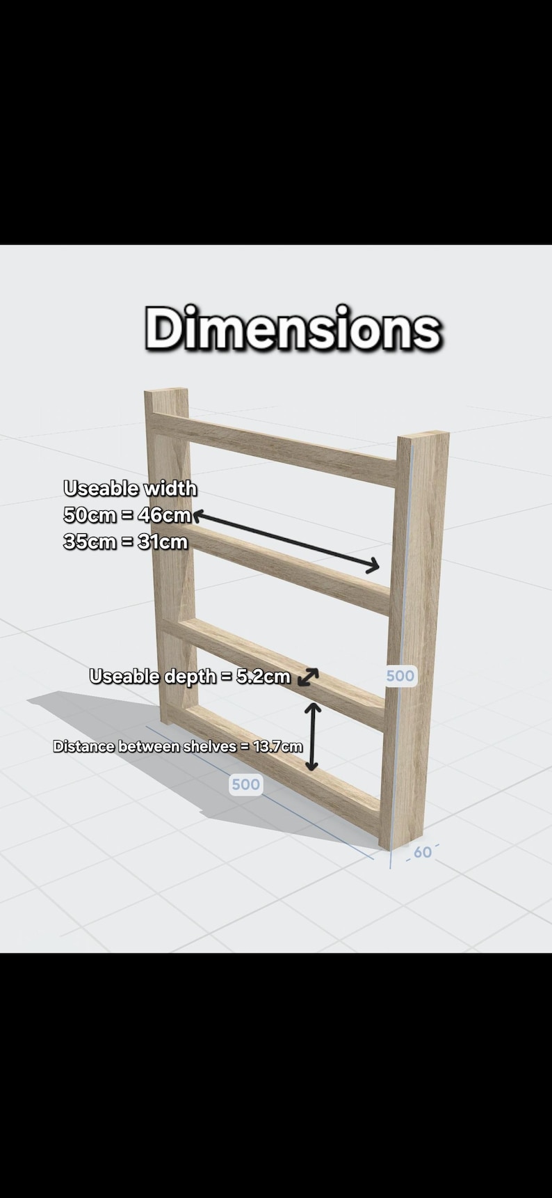 Solid Oak Spice Rack With Bracket Fittings - Etsy