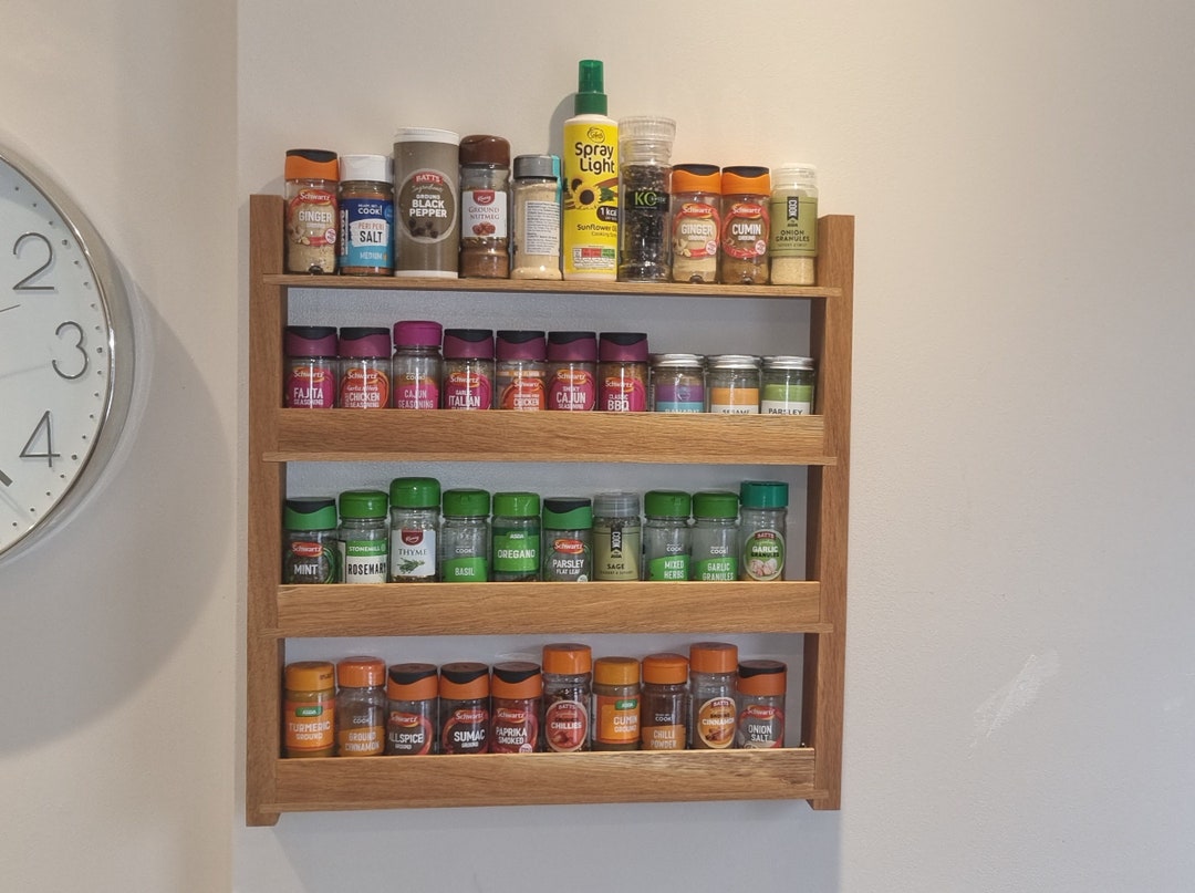 Solid Oak Spice Rack - Etsy UK