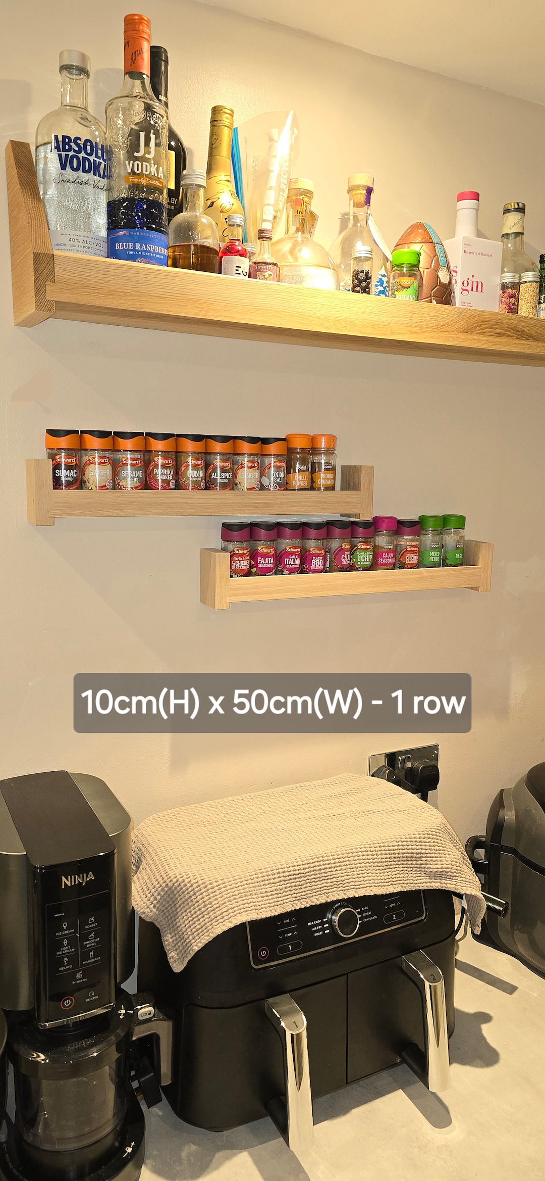 Wall Mounted Oak Spice Rack - Etsy