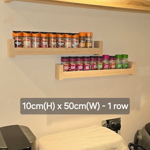 Wall Mounted Oak Spice Rack 3 Rows + - Etsy