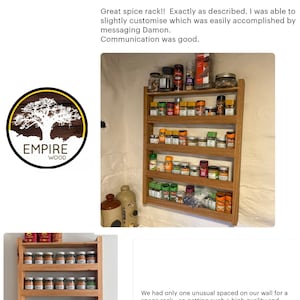 Solid Oak Spice Rack - Etsy
