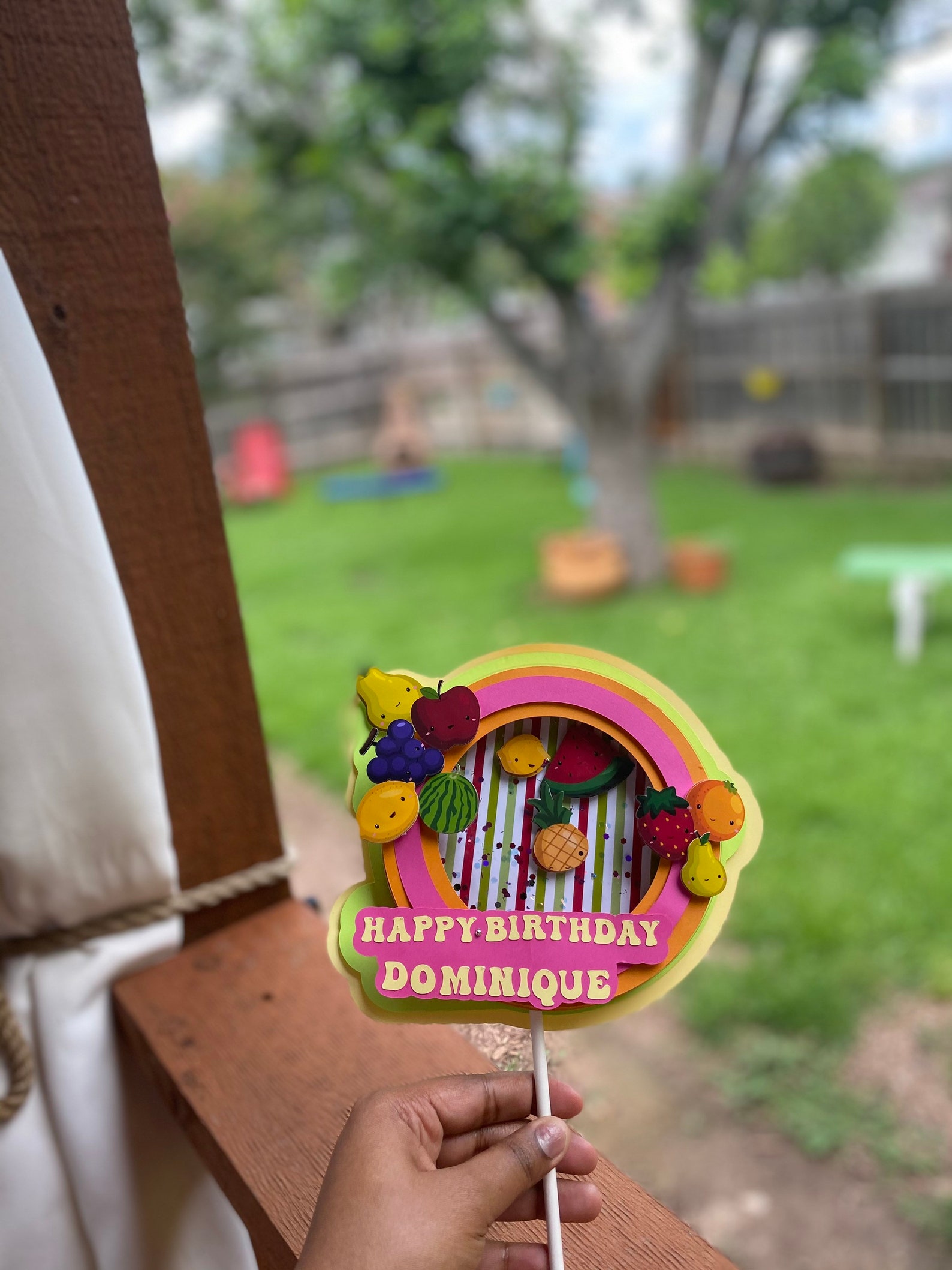 Tutti Frutti Shaker Cake Topper, Cake Topper, Shaker Cake Topper, Cake ...