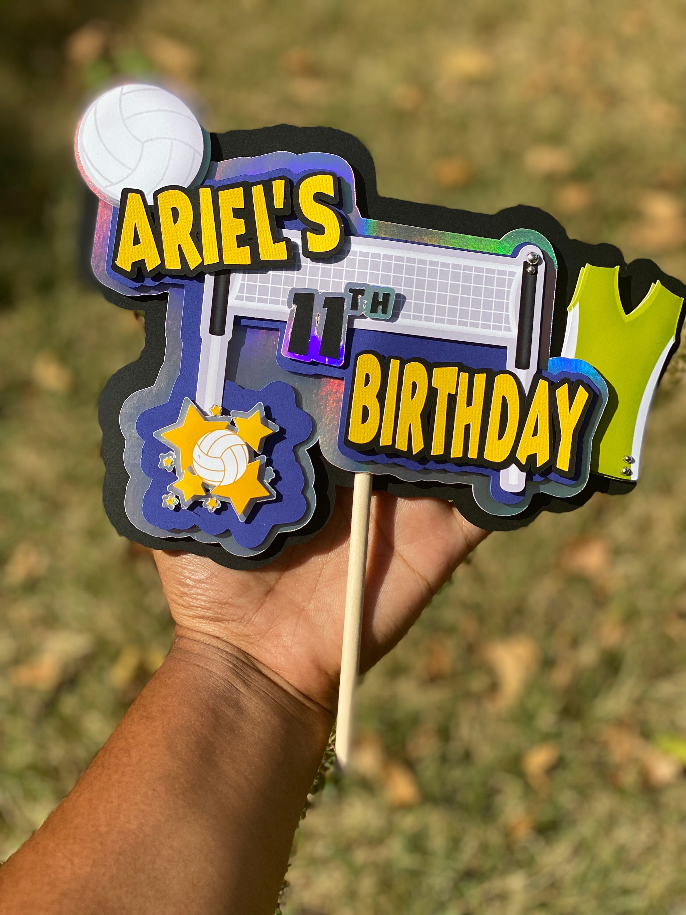 Volleyball 3D Cake Toper, Volleyball Cake Topper, Girls Sports Cake ...