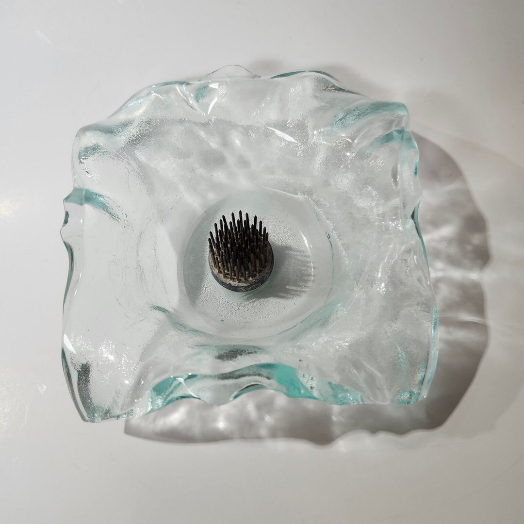 Ikébana Handmade Square Clear Kenzan Frog Glass Vases by - Etsy