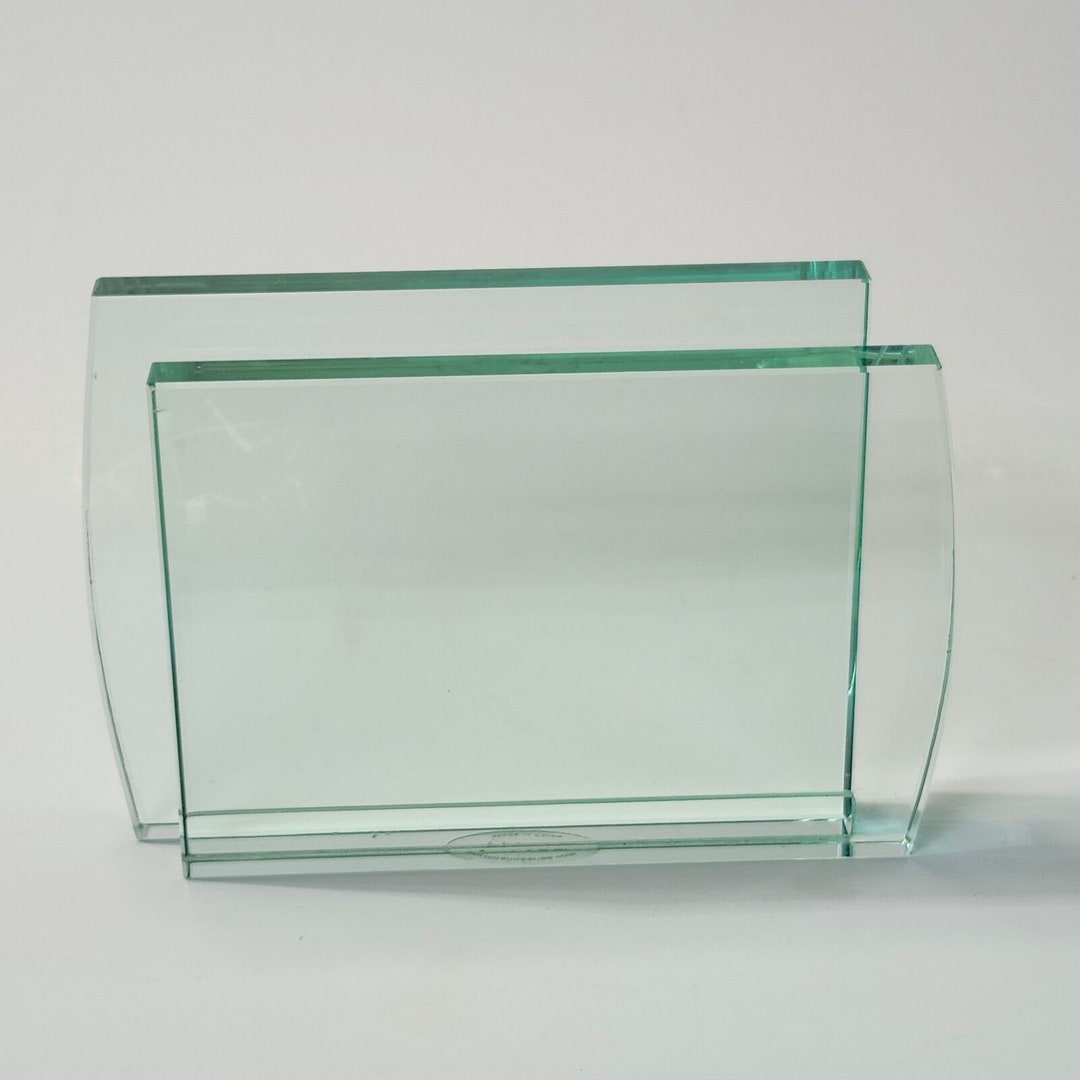 MILANO Solid Fused Glass 5 X 3.5 Floating Double Photo Frame Bevelled ...