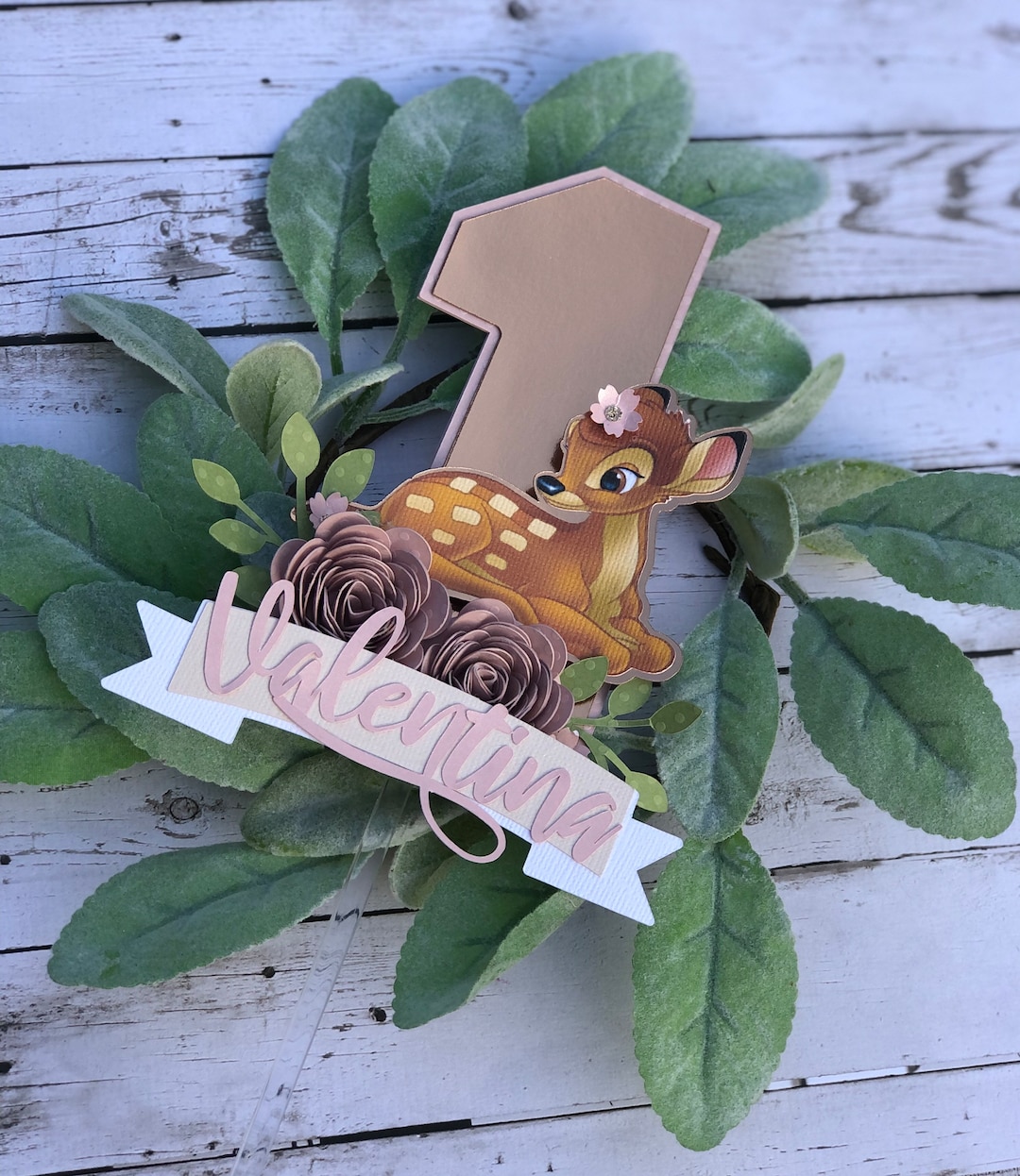 Bambi Cake Topper,bambi Floral, One Cake Topper, Bambi Party,bambi ...