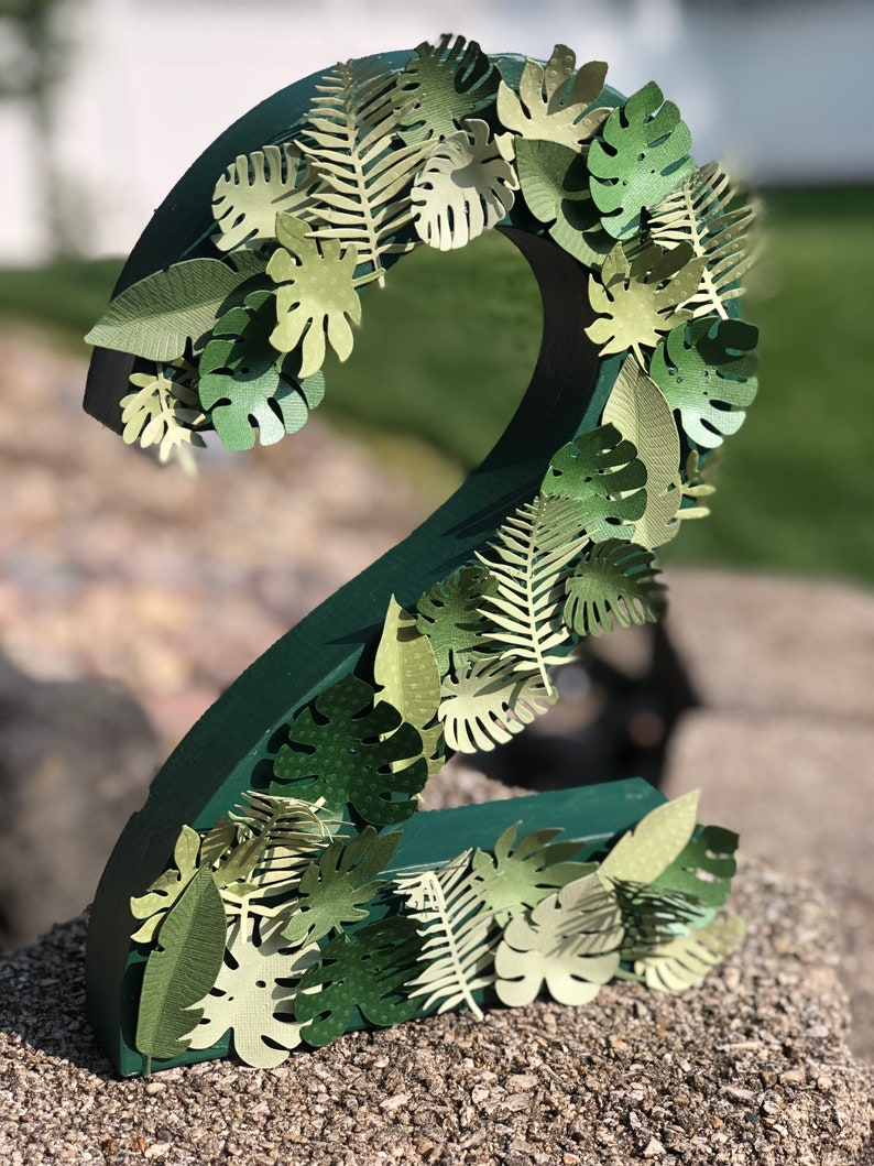 Jungle Safari 3D Number: Tropical Party Decor - Etsy
