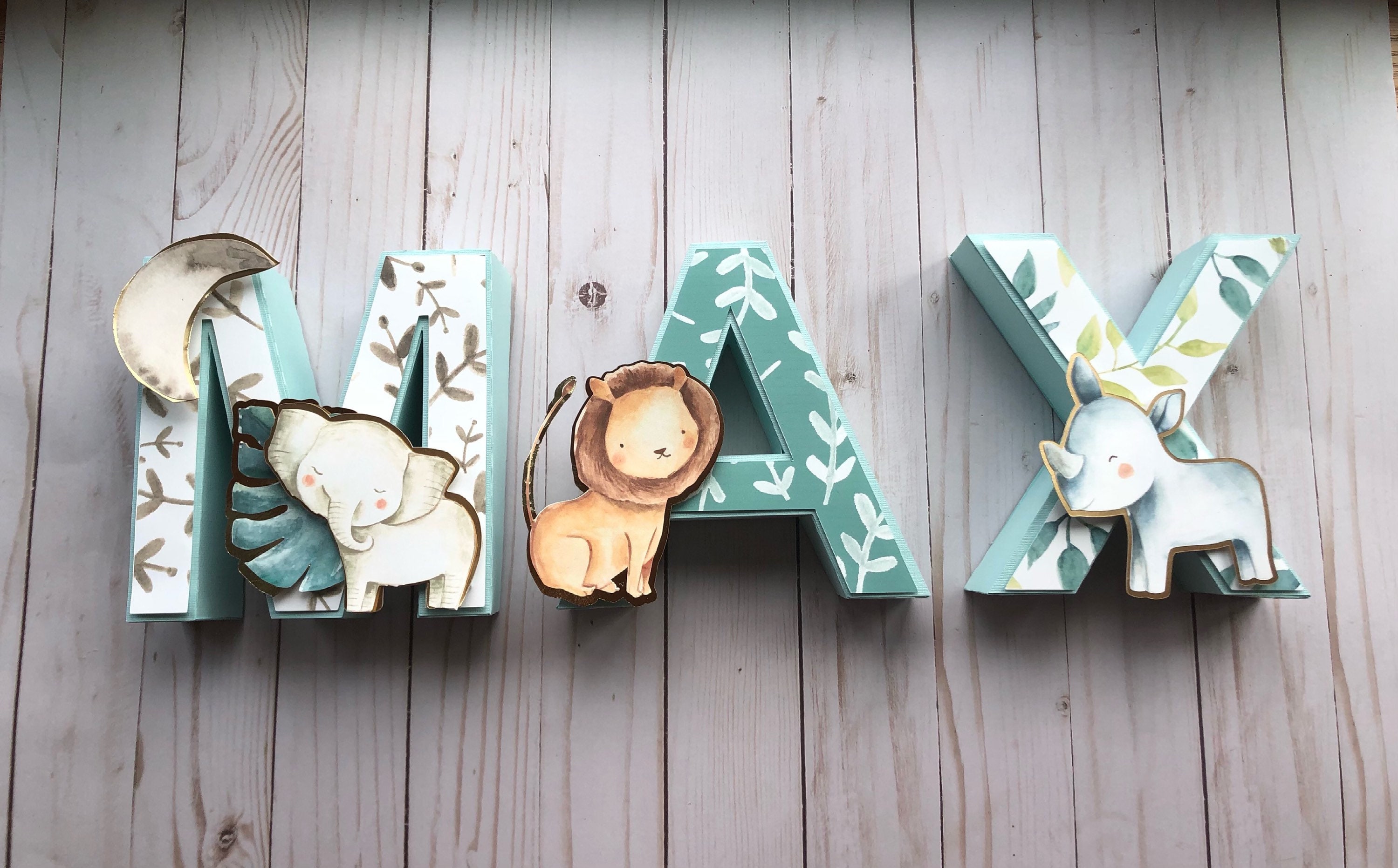 Jungle Safari 3D Letters Safari Party Baby Shower Decor - Etsy