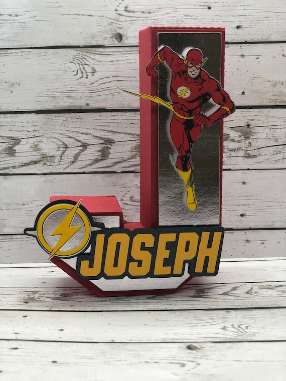 Superhero the Flash 3d Letter | Etsy