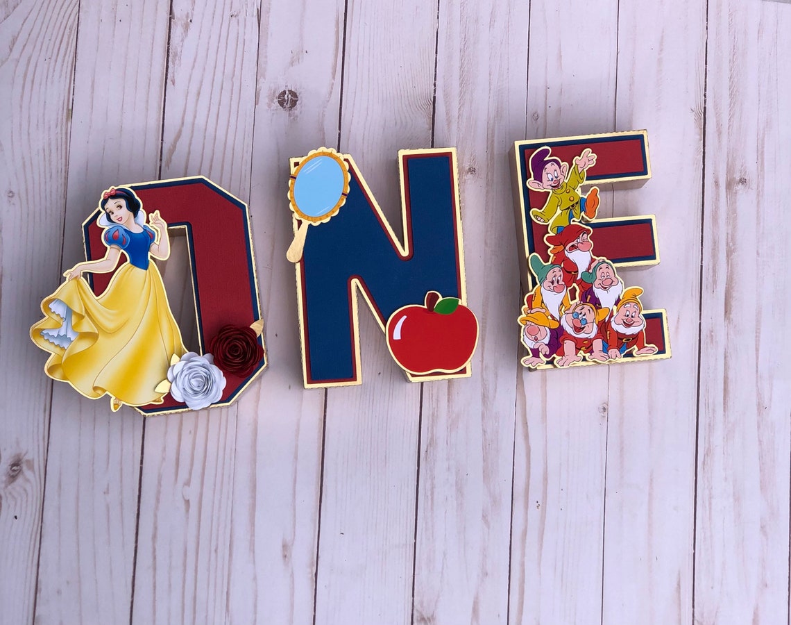 Snow White Party Decorations Snow White 3d Letter Snow White - Etsy