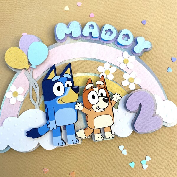 Bluey Theme Cake Topper - Etsy