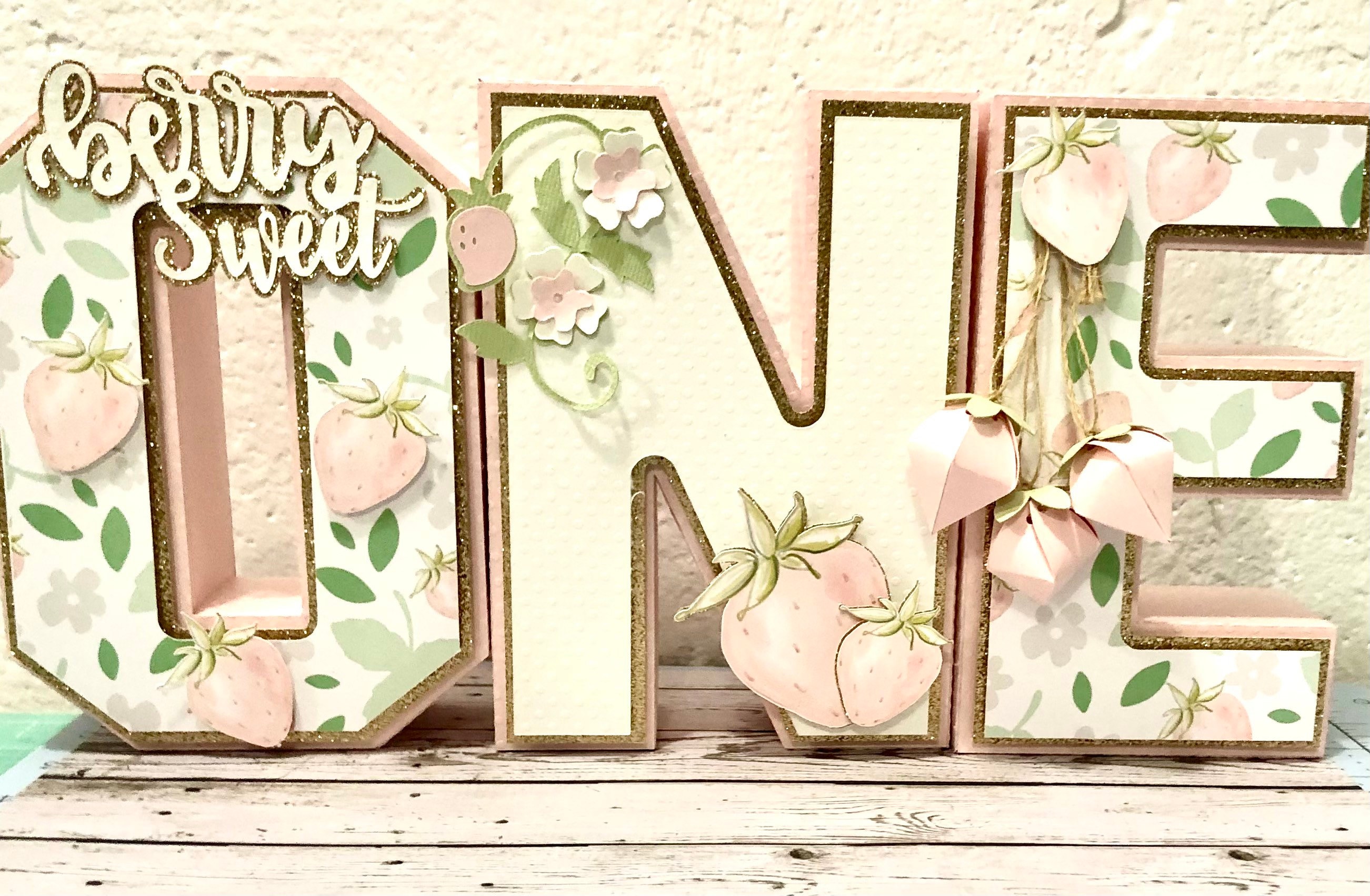 Berry Sweet One 3d Letters Berry Sweet Strawberry 3d - Etsy