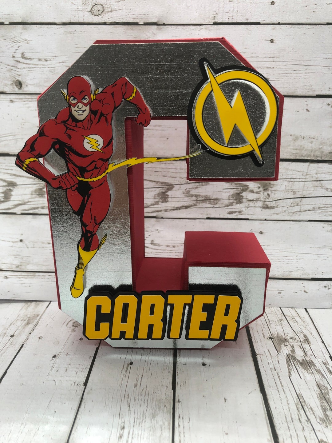 Superhero the Flash 3d Letter - Etsy