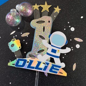 Astronaut Cake Topper for Space Birthday Party, First Trip Around the ...