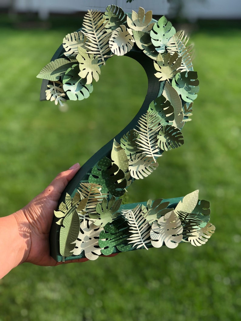 Jungle Safari 3D Number: Tropical Party Decor - Etsy