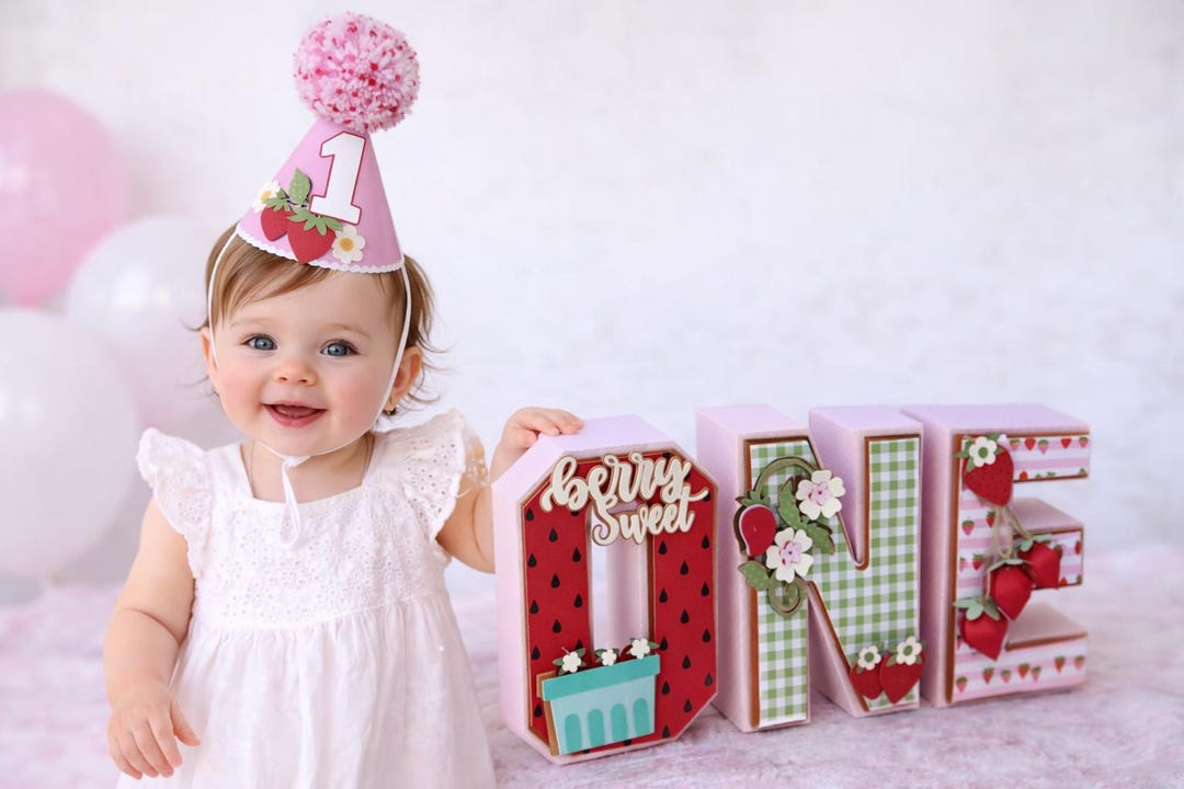 Berry Sweet One 3D Letters: Strawberry Birthday Party Decor - Etsy