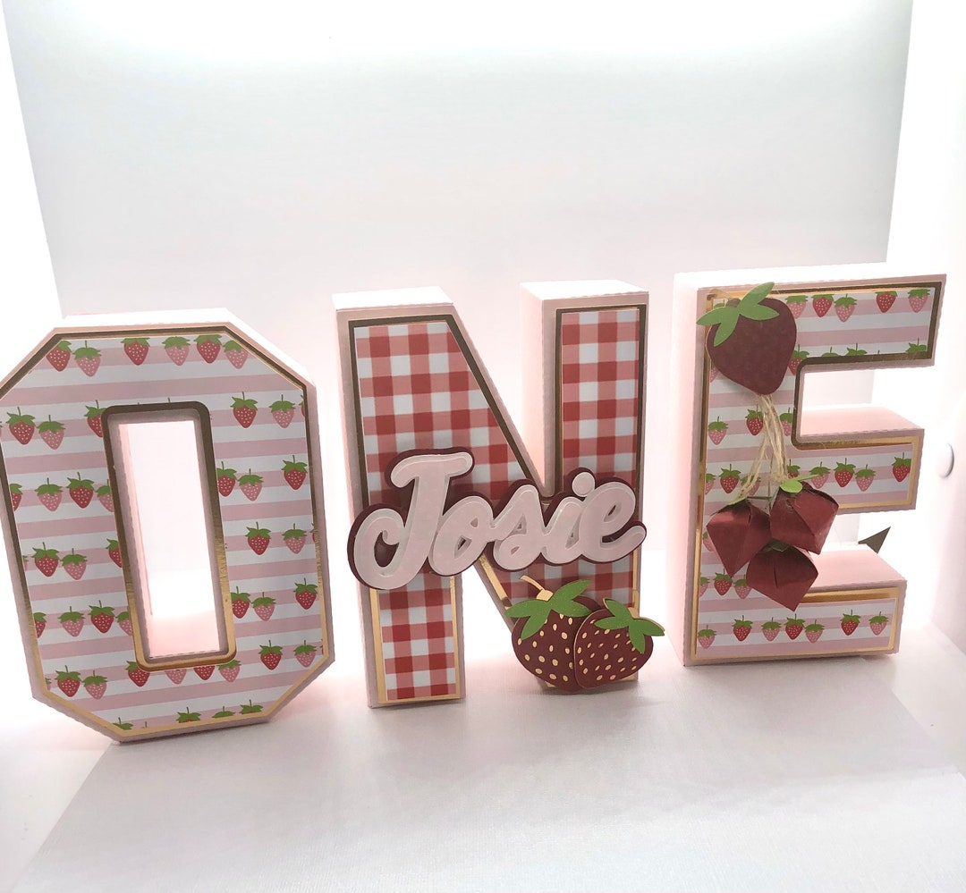Berry Sweet One 3d Letters, Berry Sweet, Strawberry 3d Letters ...