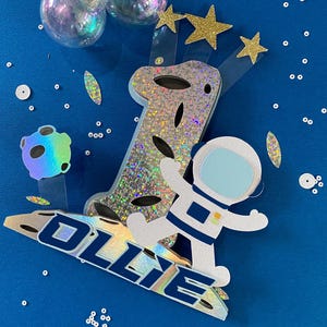 Astronaut Cake Topper for Space Birthday Party, First Trip Around the ...