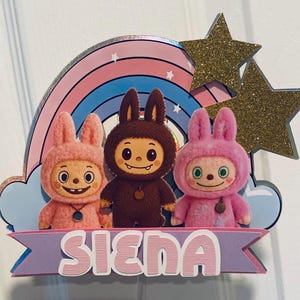 Labubu Cake Topper | Cute Monster Birthday Decoration | 3D Layered ...