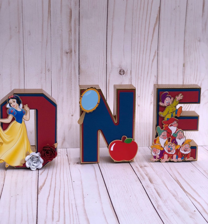 Snow White Party Decorations Snow White 3d Letter Snow White - Etsy