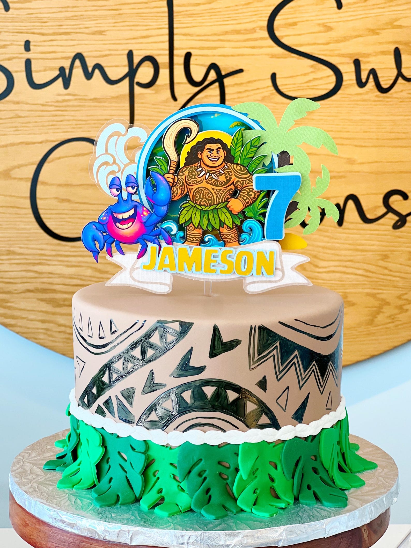 Personalized Maui & Tamatoa Cake Topper – Moana Inspired Birthday ...