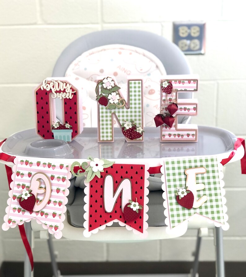 Berry Sweet One 3D Letters: Strawberry Birthday Party Decor - Etsy