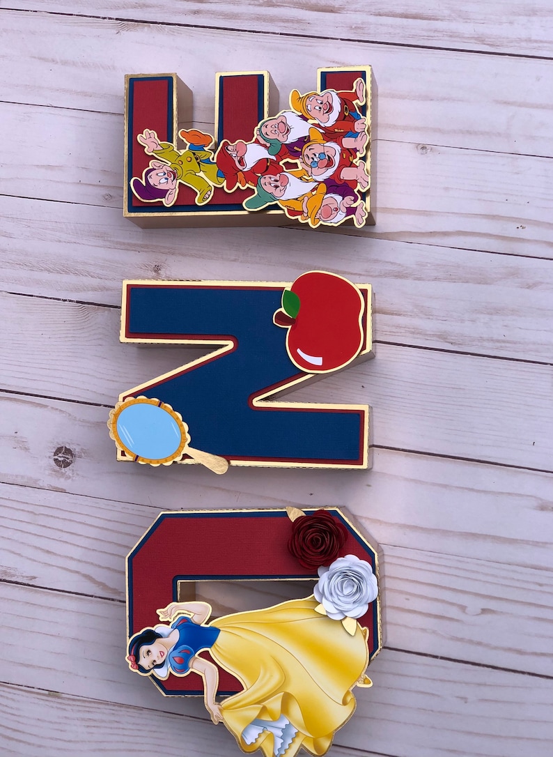 Snow White Party Decorations Snow White 3d Letter Snow White - Etsy