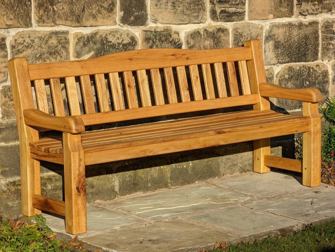 Memorial Bench Four Seat Oak | Etsy